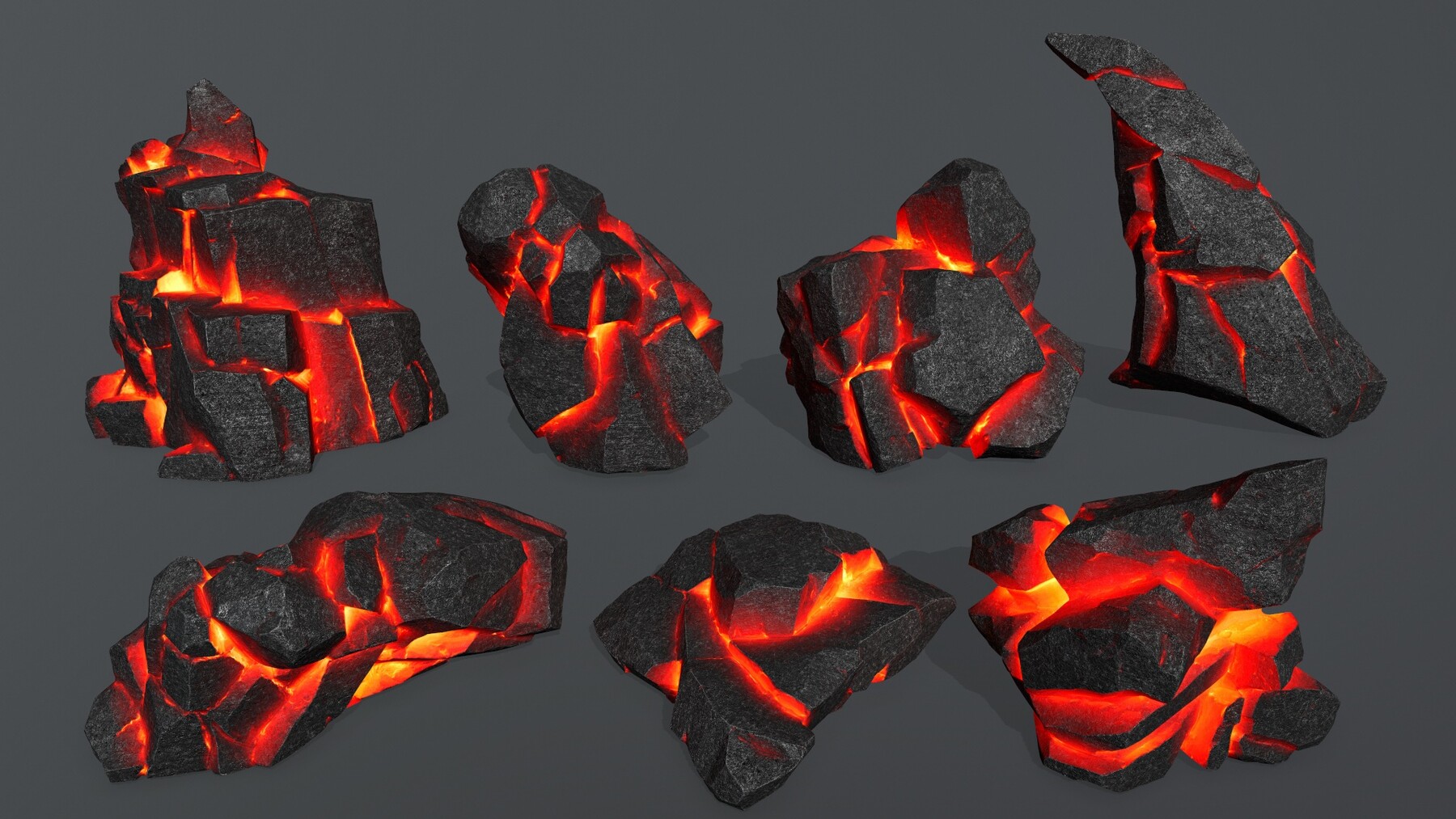 ArtStation - lava rocks 2 | Game Assets