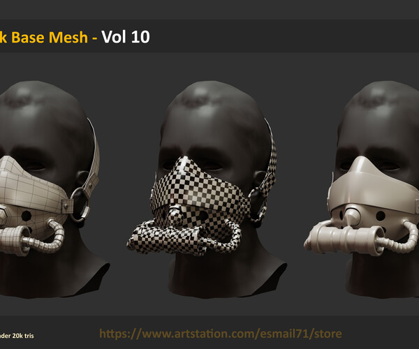 ArtStation - 20 Mask Base Mesh - Vol 10 | Resources