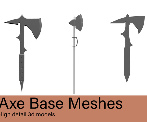 ArtStation - 15 Axe Base Meshes- 3d models-max.fbx.obj | Resources