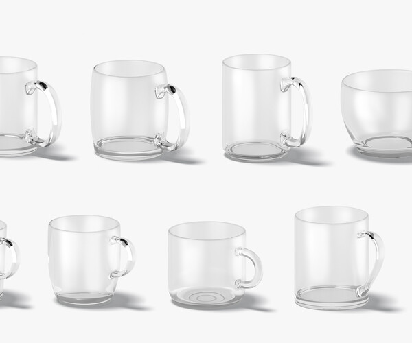 ArtStation - 9 Glass Mug Shapes - transparent mugs various forms and ...