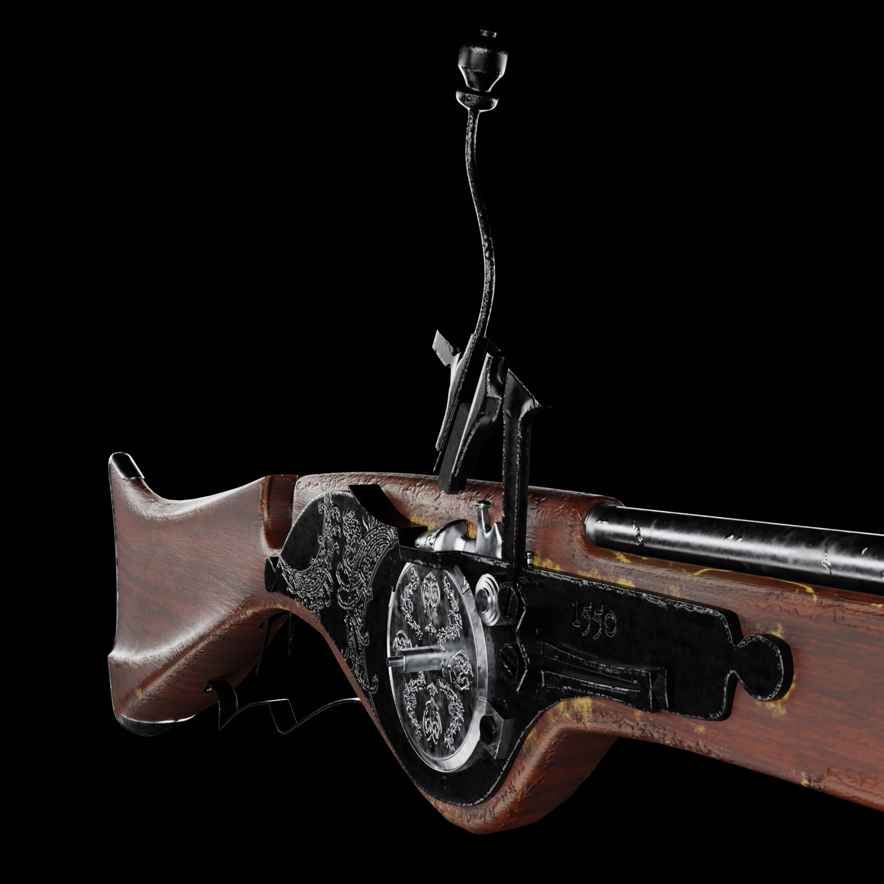 ArtStation - Antique Rifle Collection - Base Mesh & Textured High Poly ...
