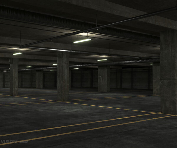 ArtStation - low poly underground parking | Game Assets