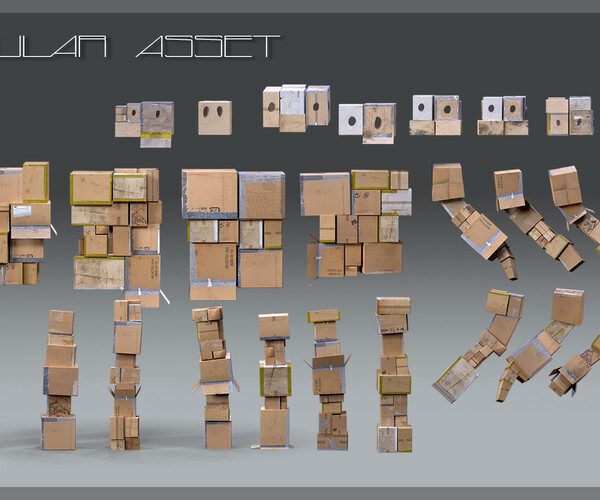 ArtStation - Cardboard Giant Army | Game Assets