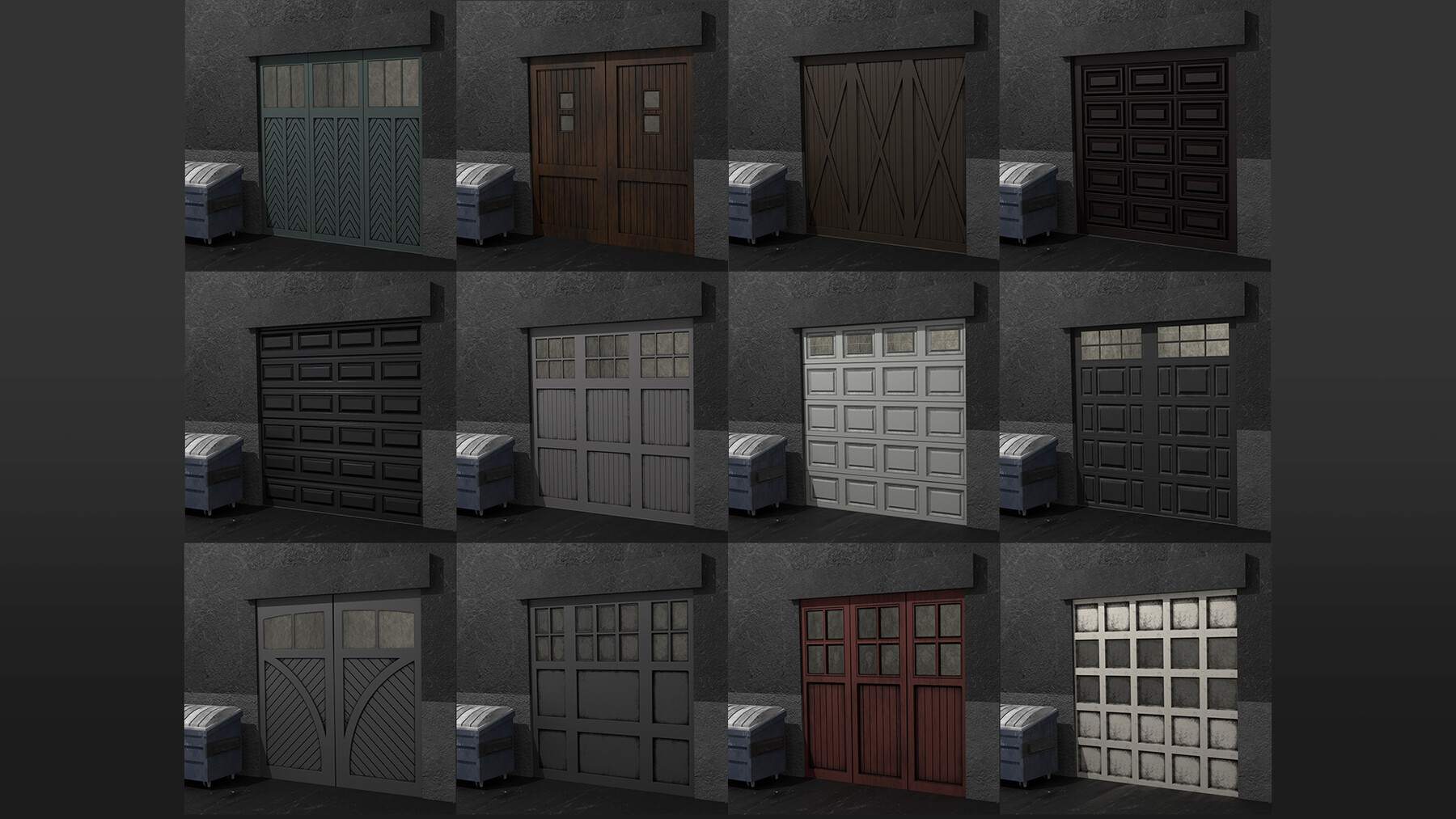 ArtStation - 32 Garage Door and Shutter Material (SBSAR, 4K PBR Texture ...
