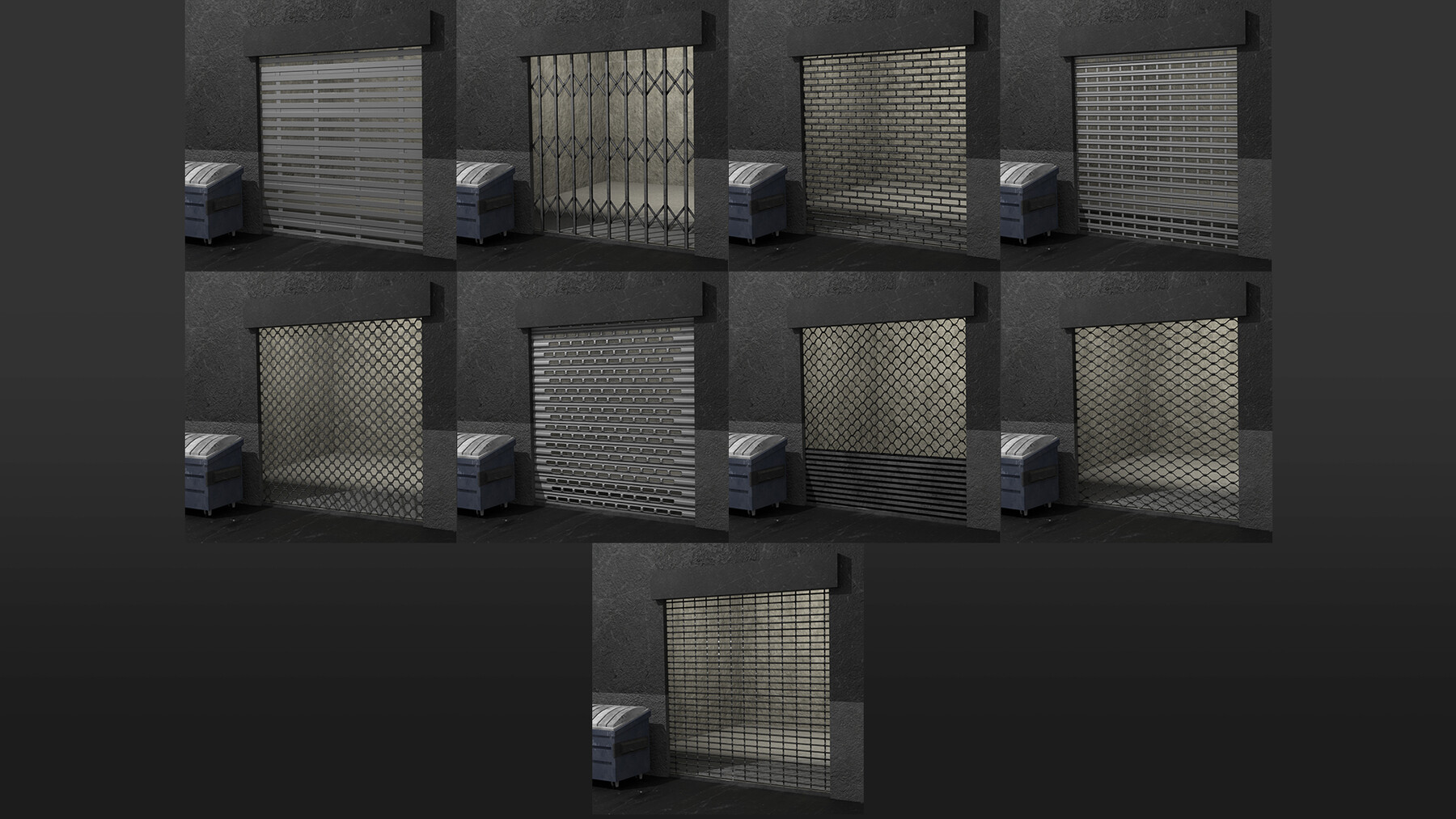 ArtStation - 32 Garage Door and Shutter Material (SBSAR, 4K PBR Texture ...