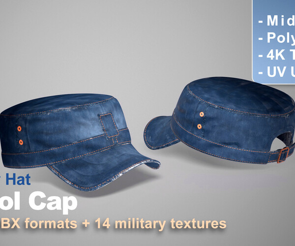 ArtStation - Military Hat - Patrol Cap | Resources