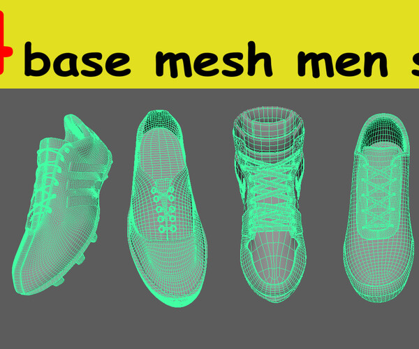 ArtStation - 24 base mesh men shoe | Game Assets