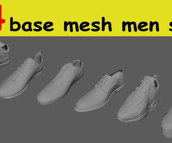 ArtStation - 24 base mesh men shoe | Game Assets