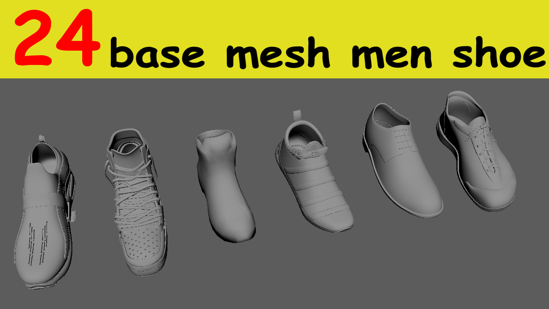 ArtStation - 24 base mesh men shoe | Game Assets
