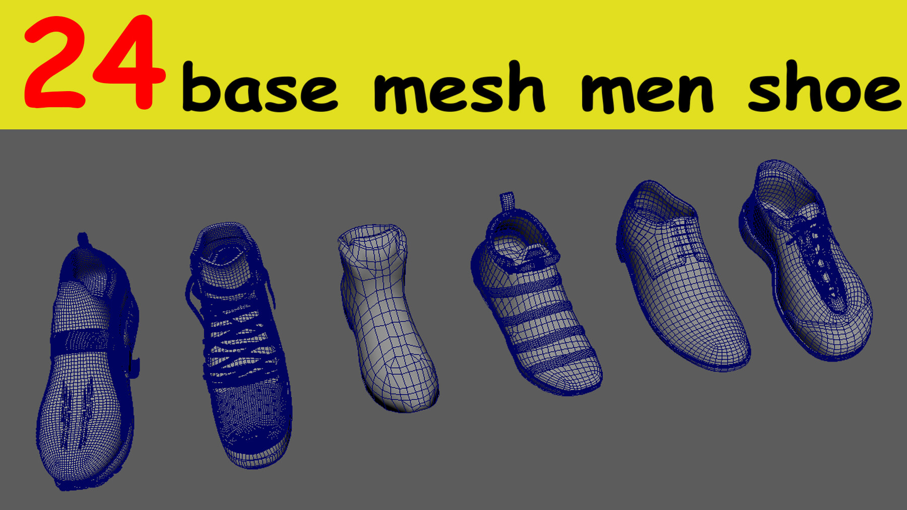 ArtStation - 24 base mesh men shoe | Game Assets