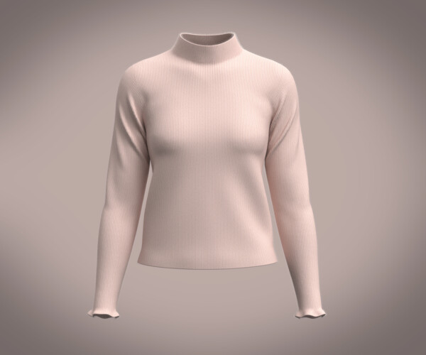 ArtStation - High Neck Ribbed Knitted Jumper | Resources