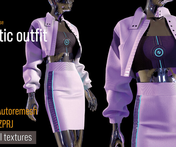 ArtStation - futuristic clothes 3d model outfit | Resources
