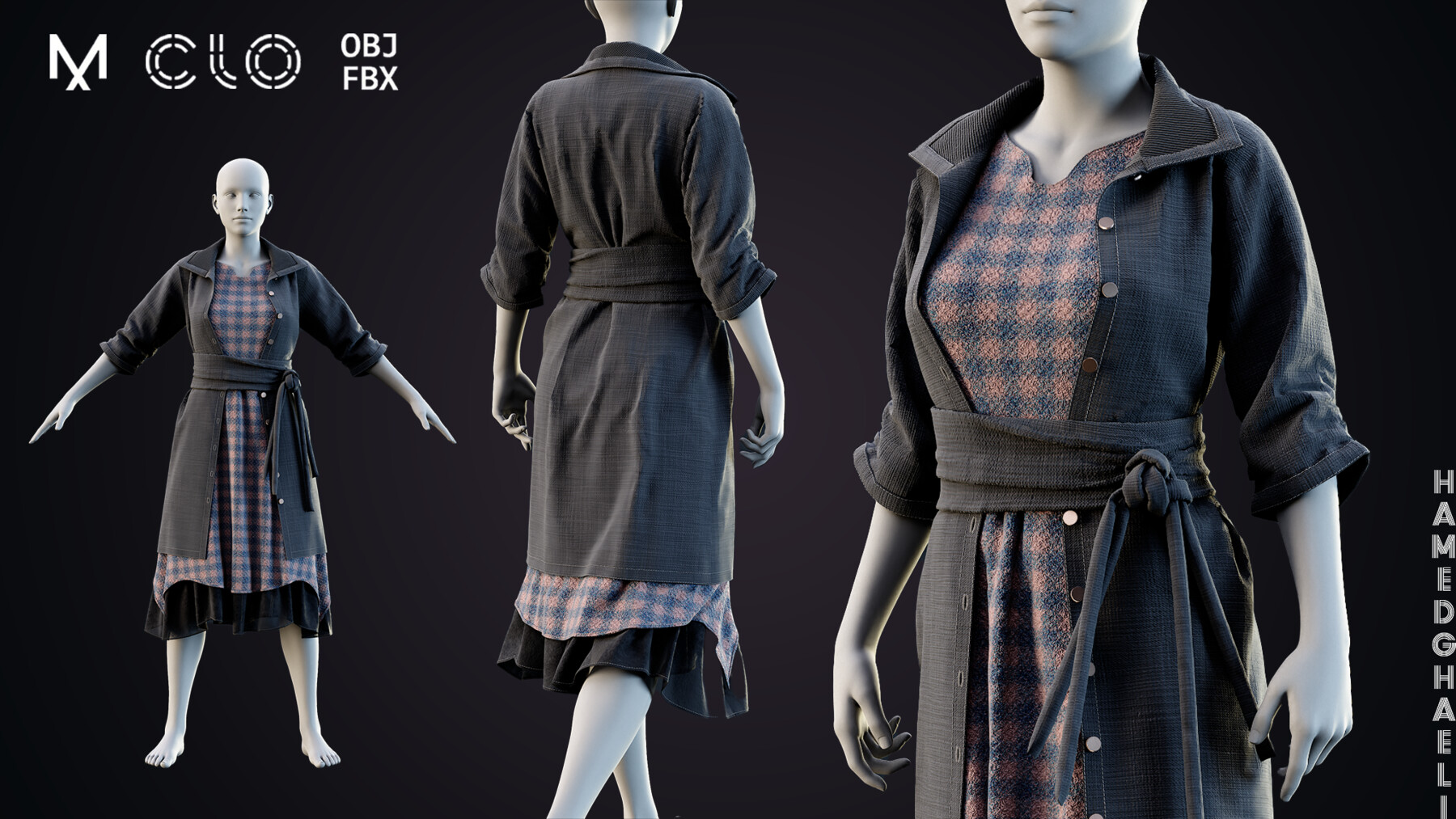 ArtStation - Women Outfit Marvelous Designer / Clo3d Project + OBJ + FBX + 4K PBR Textures ...