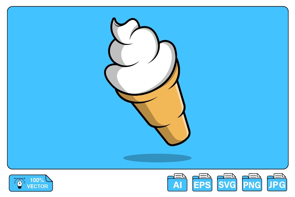 ArtStation - Ice Cream Cone Cartoon Vector Icons Illustration | Artworks