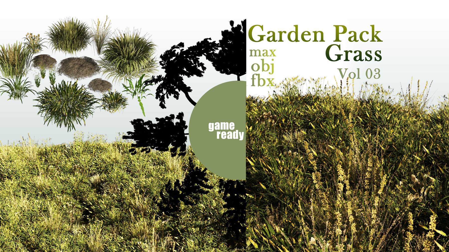 ArtStation - Garden Pack (Nature_Grass with Bushes ) vol 03 | Game Assets