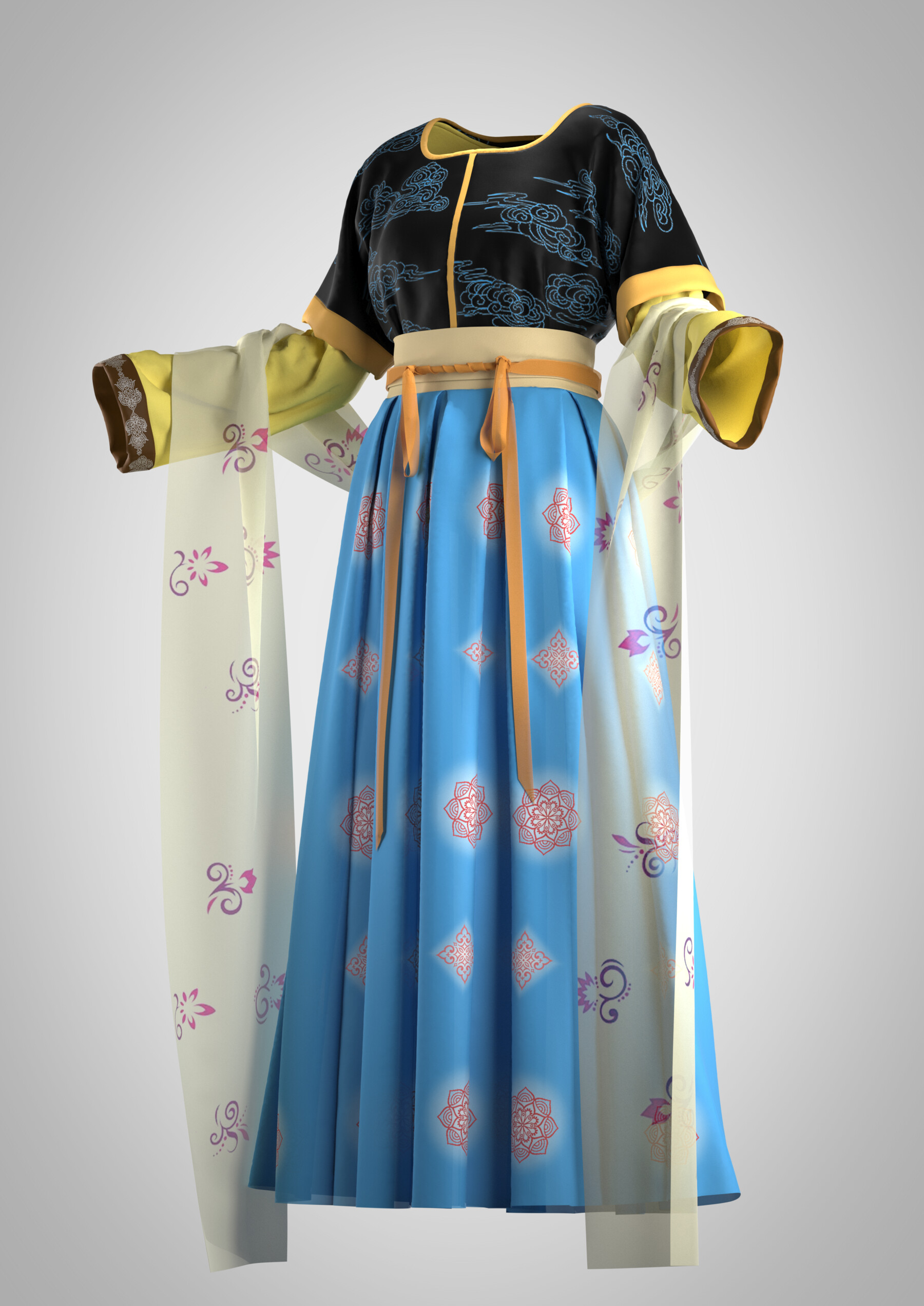 ArtStation - L/W/P Studio-Chinese Tang Dynasty Hanfu（腾云） | Game Assets