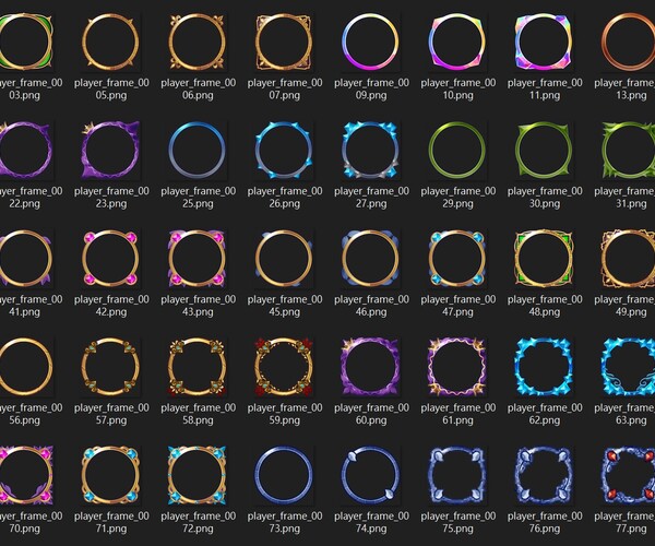 ArtStation - Player Circle Frame Collection Pack / (50+) Icons | Game ...
