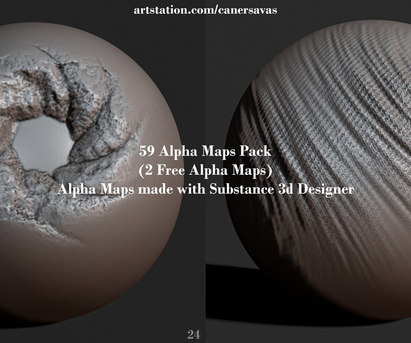 ArtStation - 59 Alpha Maps (2 Free Maps) | Brushes