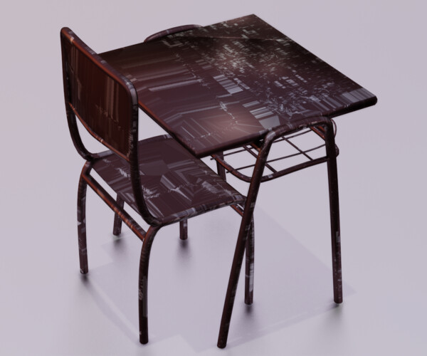 ArtStation - SCHOOL TABLE CHAIR LOW POLY GAME READY | Game Assets