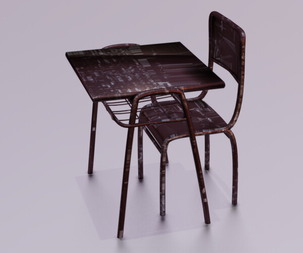 ArtStation - SCHOOL TABLE CHAIR LOW POLY GAME READY | Game Assets