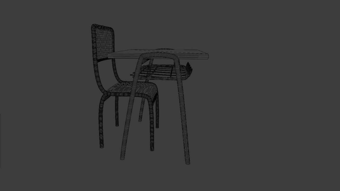 ArtStation - SCHOOL TABLE CHAIR LOW POLY GAME READY | Game Assets