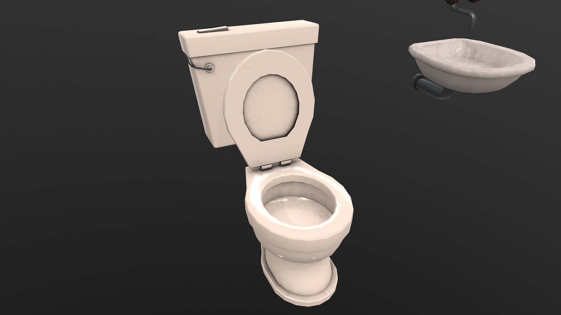 ArtStation - Old Toilet and Washbasin | Game Assets
