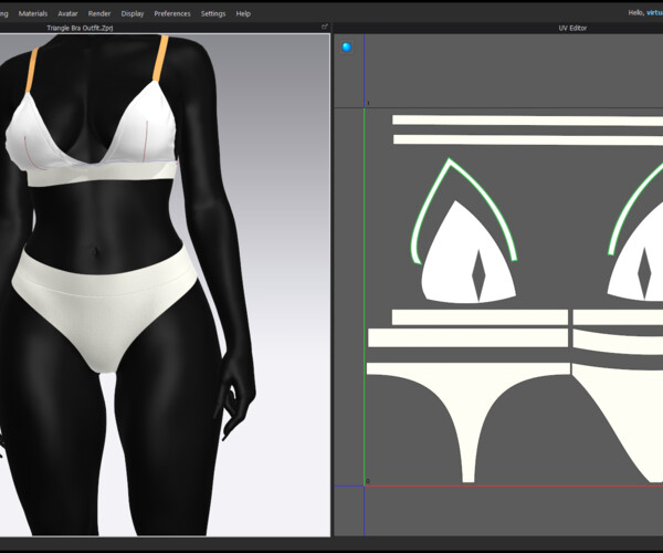 ArtStation - Triangle Bra and Panties | Resources