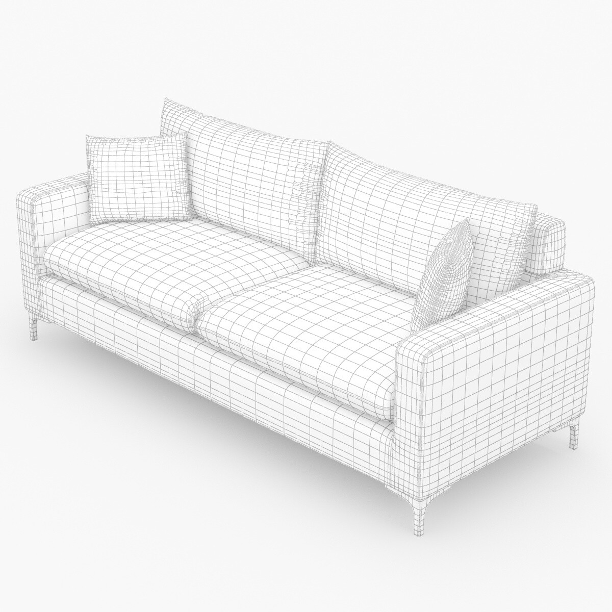 ArtStation - Contemporary Velvet Upholstered Sofa 3D Model | Resources