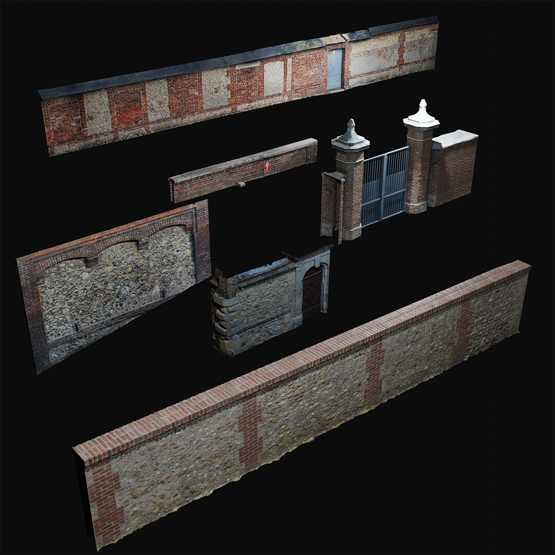 ArtStation - Brick and Stone Wall collection 01 | Game Assets
