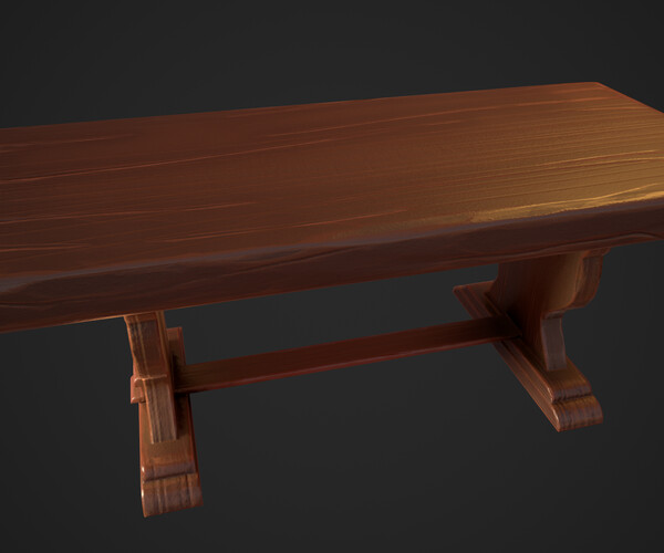 ArtStation - Wooden Dinner Table | Game Assets