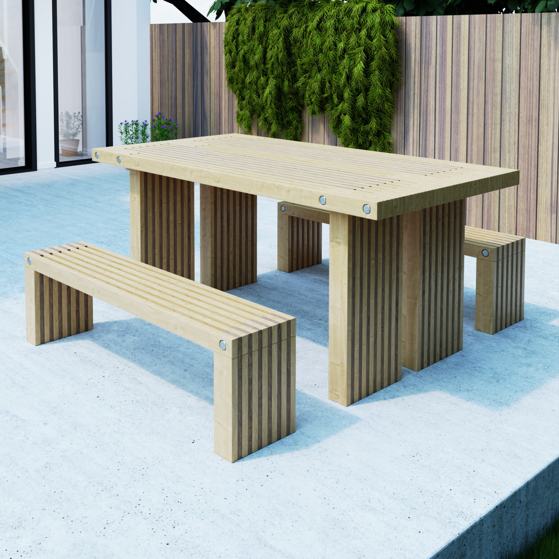 ArtStation - Wooden Table and Bench | Resources