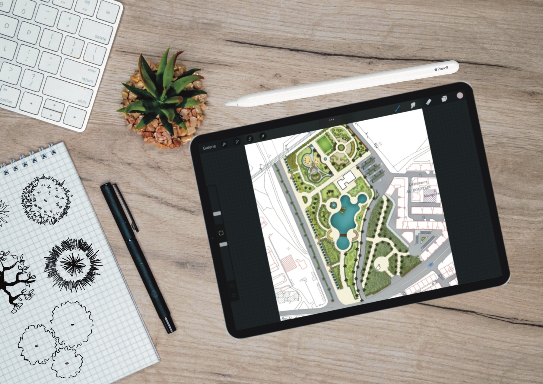 ArtStation - 81 Landscape Architecture Procreate brushes set | Brushes