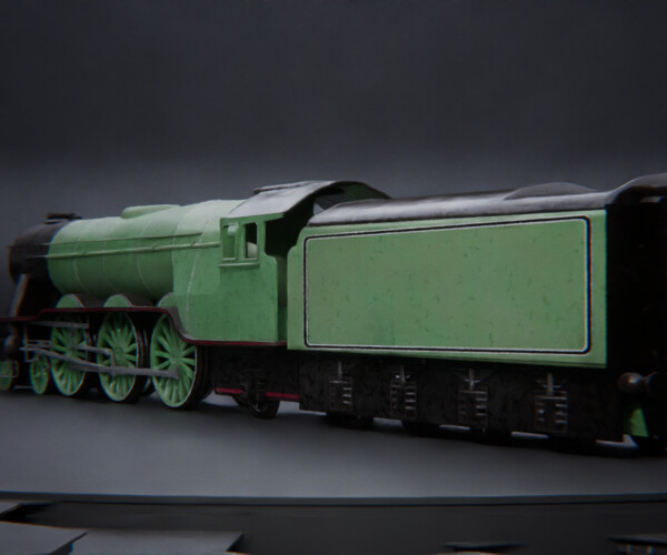 ArtStation - Steam lokomotive - Flying Scotsman , 3d model | Game Assets