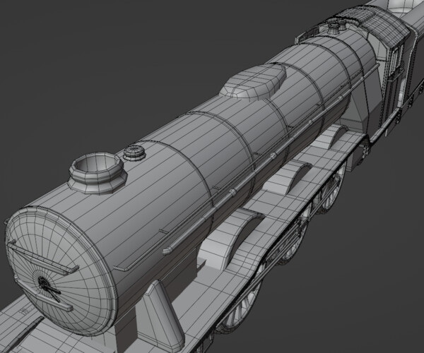 ArtStation - Steam lokomotive - Flying Scotsman , 3d model | Game Assets