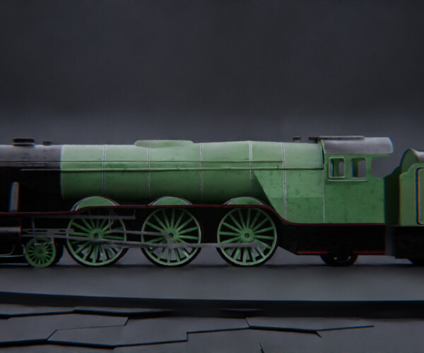 ArtStation - Steam lokomotive - Flying Scotsman , 3d model | Game Assets
