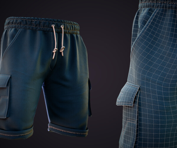 ArtStation - Men's Shorts Lowpoly With PBR Textures , Highpoly , ZPRJ ...