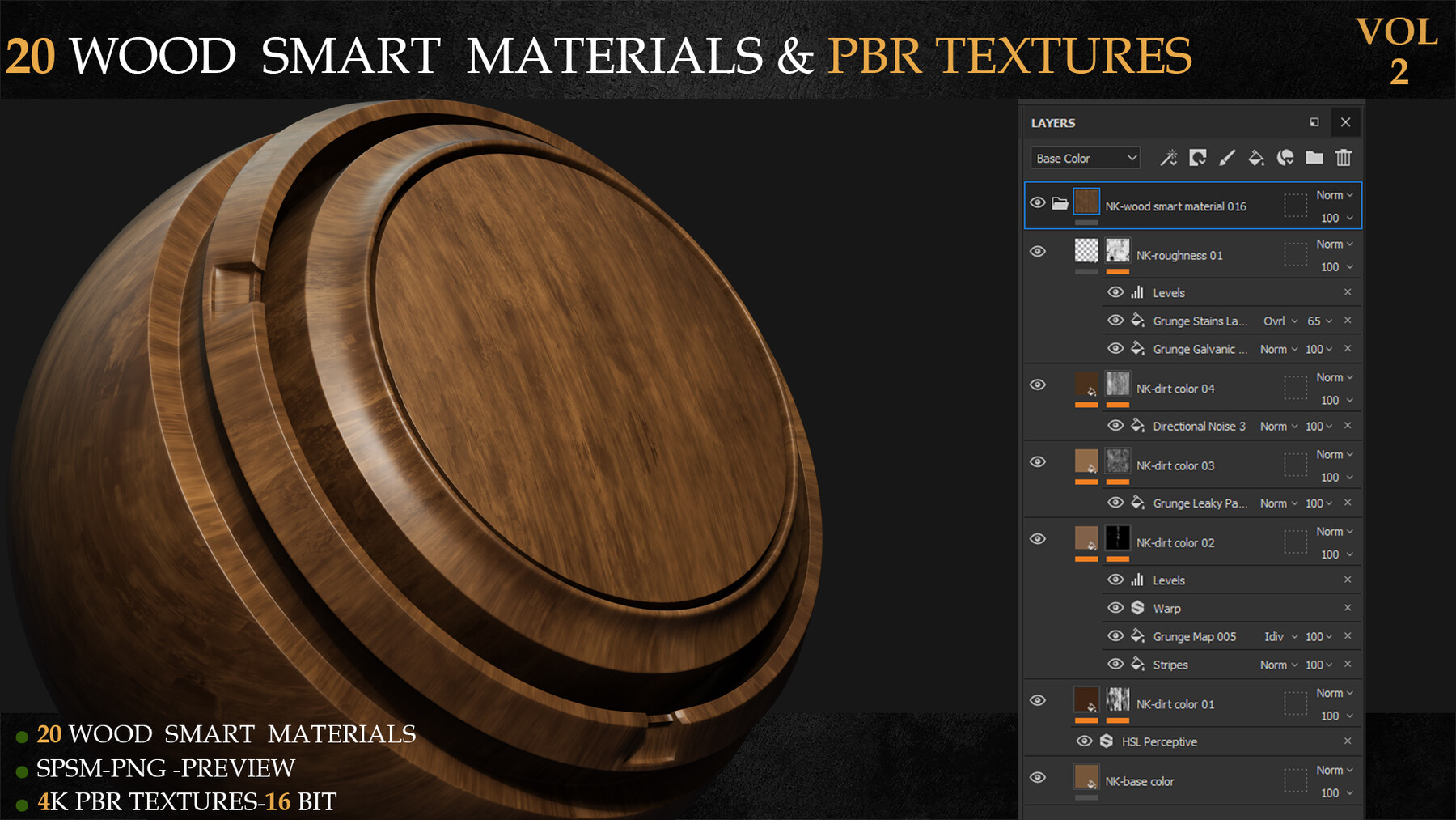 ArtStation - 20 WOOD SMART MATERIALS & PBR TEXTURES-VOL 2 | Game Assets