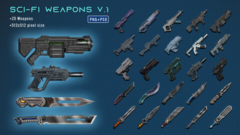 ArtStation - Sci-Fi Weapons v.1 | Game Assets