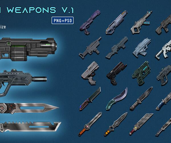 ArtStation - Sci-Fi Weapons v.1 | Game Assets