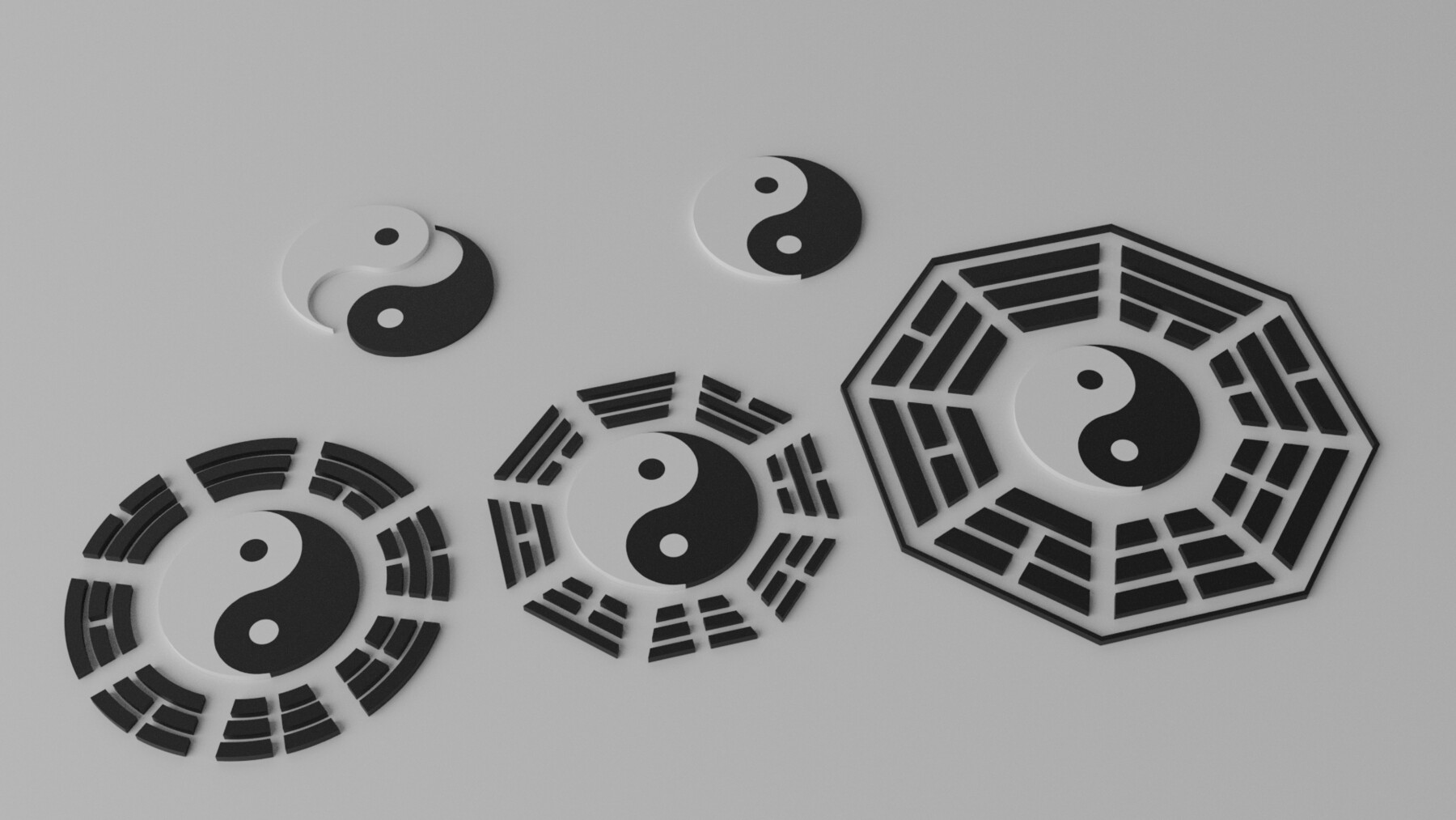ArtStation - Tai Chi Yin Yang Bagua Tao 3d model | Resources