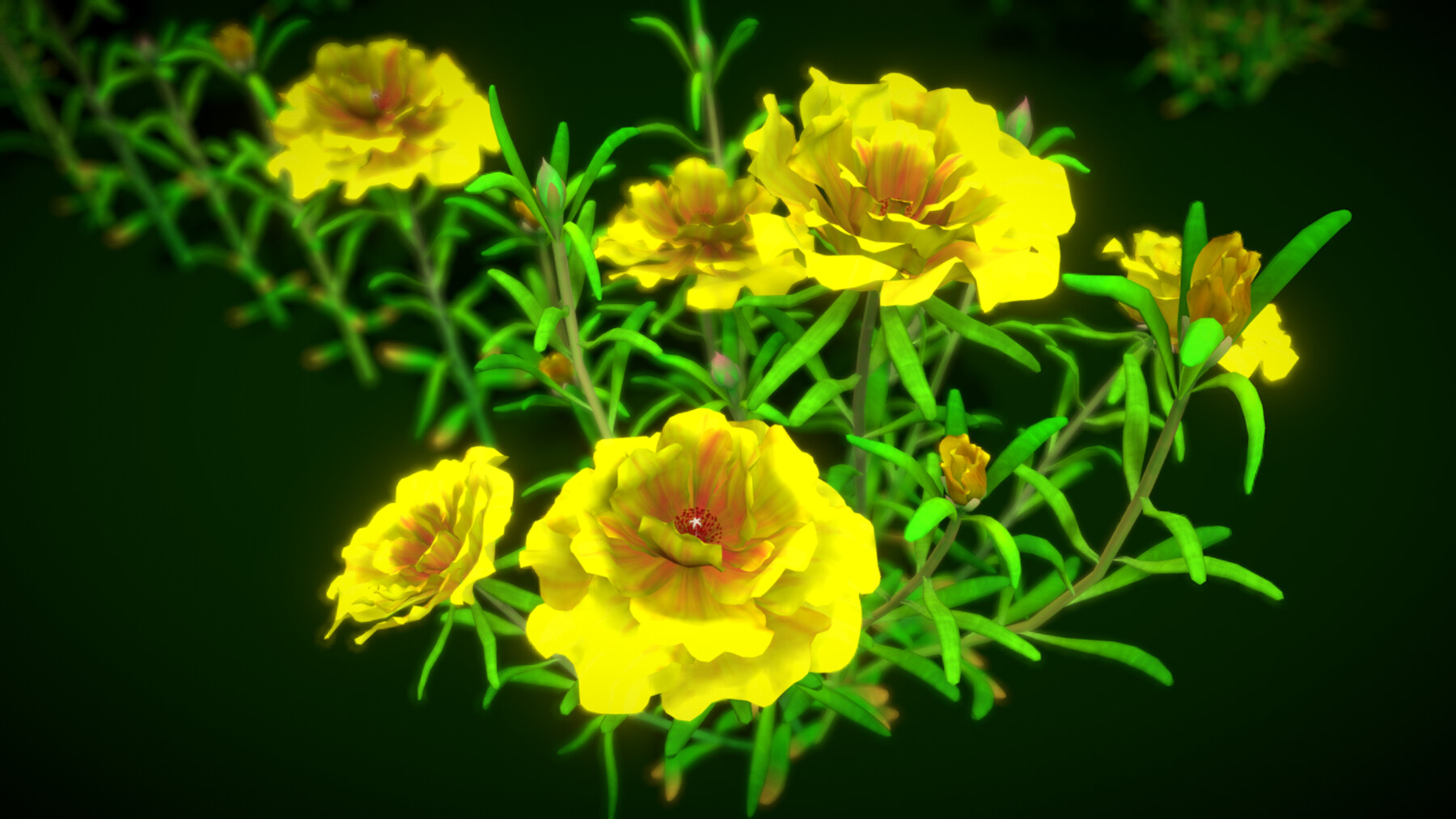 ArtStation - Flower Moss Rose | Game Assets