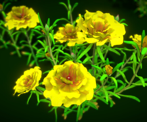 ArtStation - Flower Moss Rose | Game Assets