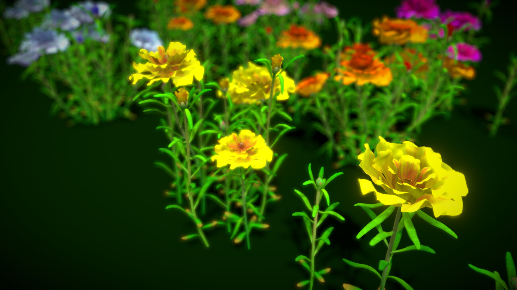 ArtStation - Flower Moss Rose | Game Assets