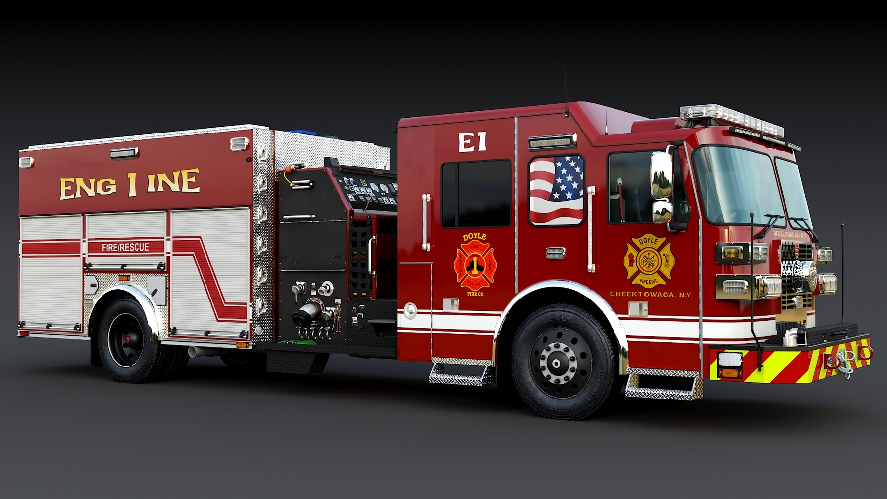 ArtStation - Fire Truck Custom Pumper Doyle Hose | Game Assets
