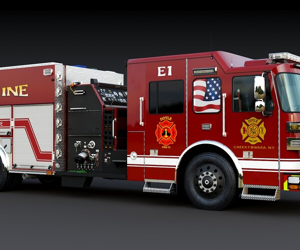 ArtStation - Fire Truck Custom Pumper Doyle Hose | Game Assets