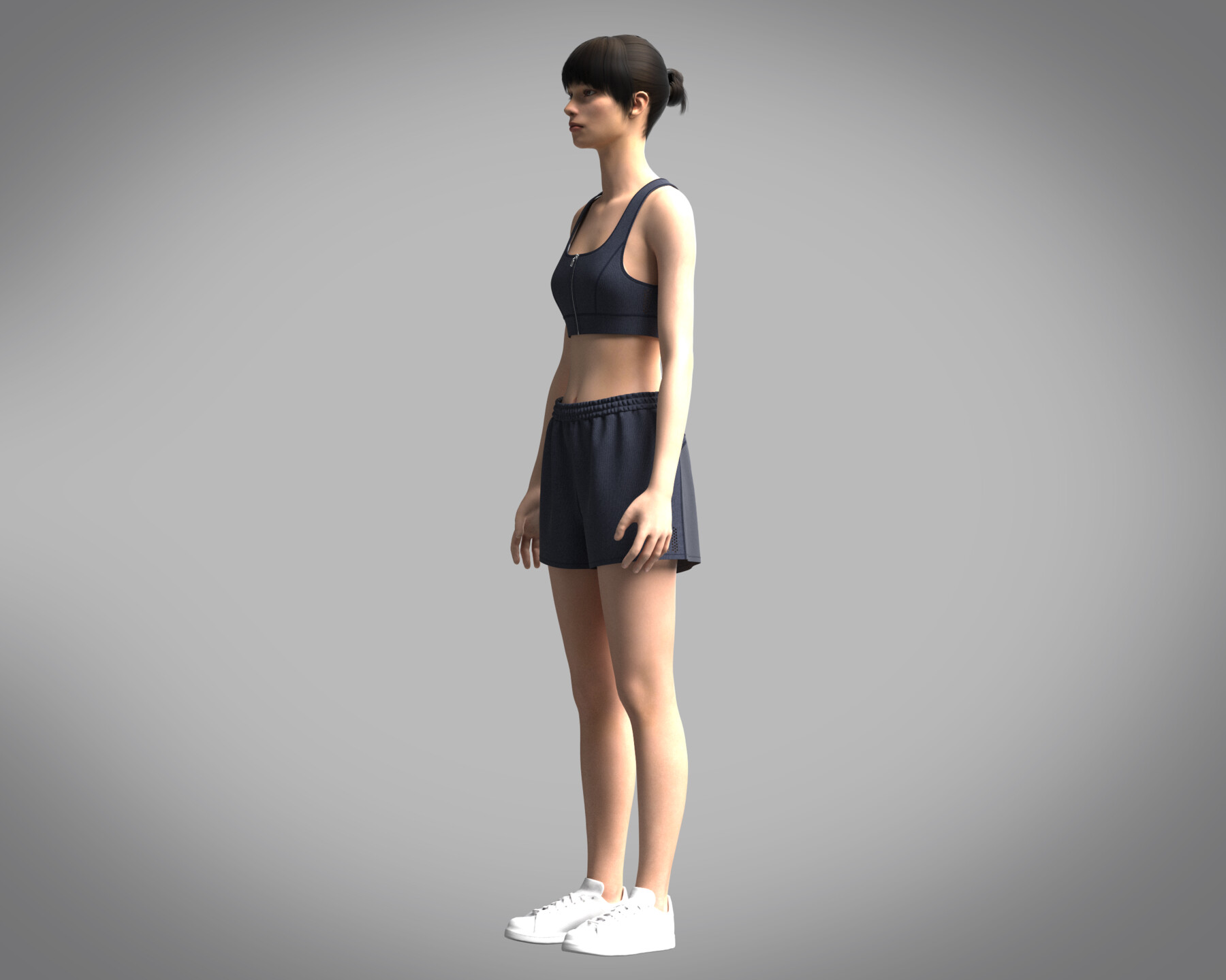 ArtStation - Ladies zip Bra and Shorts | Resources
