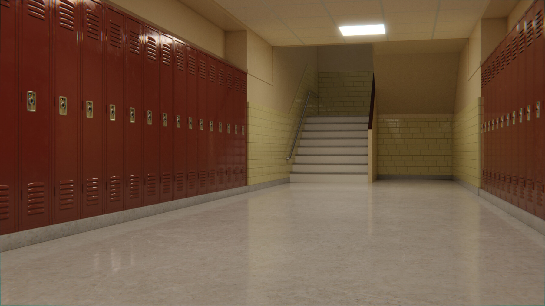 ArtStation - School Hallway 3d Scene | Resources