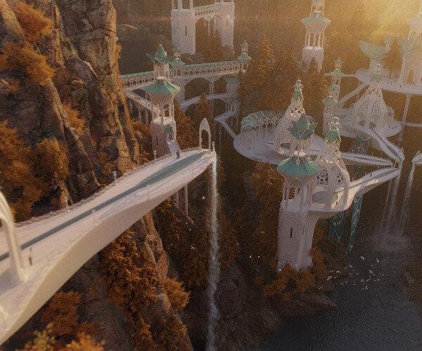 ArtStation - Elven City - 3D Kitbash Set | Resources