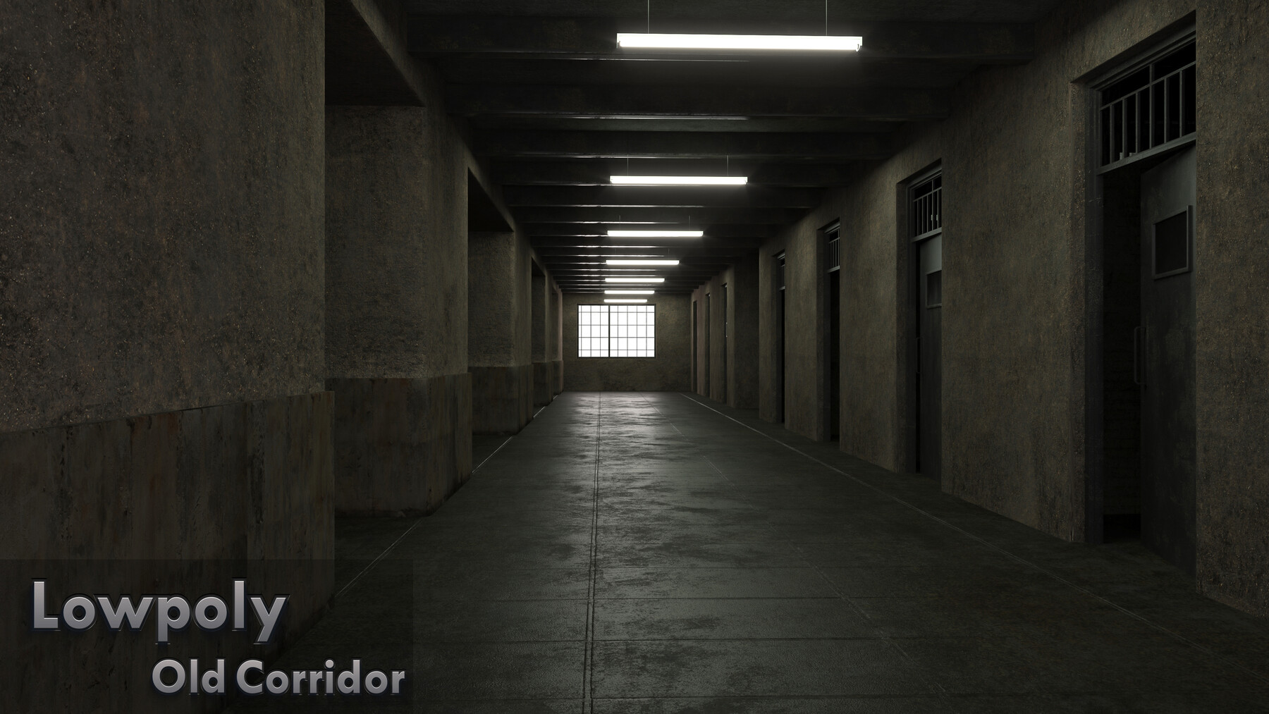 ArtStation - old dark scary corridor 02_ 3d model | Game Assets