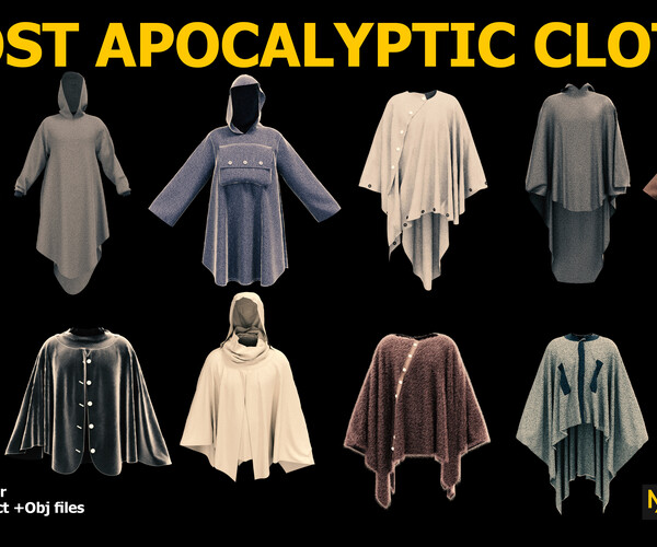 ArtStation - 12 POST APOCALYPTIC CLOTHES (Projects Files: Zprj , OBJ ...